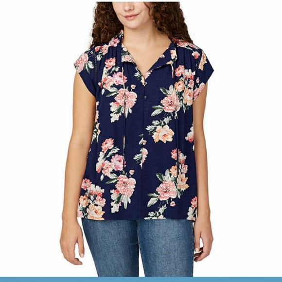 Buffalo David Bitton | Tops | Ewbuffalo Ladies Flutter Sleeve Floral ...